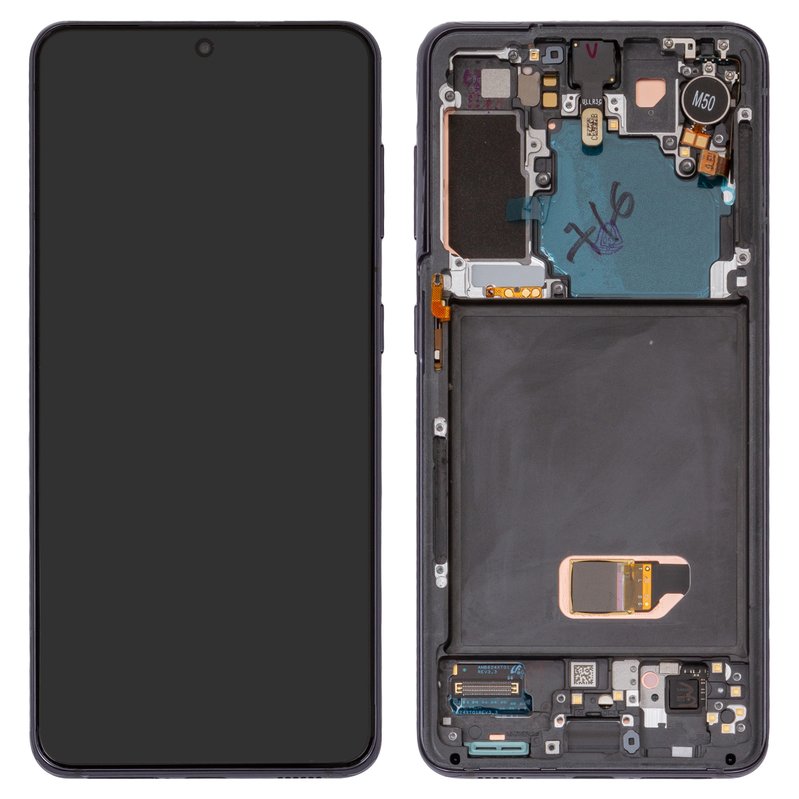 LCD compatible with Samsung G991 Galaxy S21 5G, (gray, with front ...